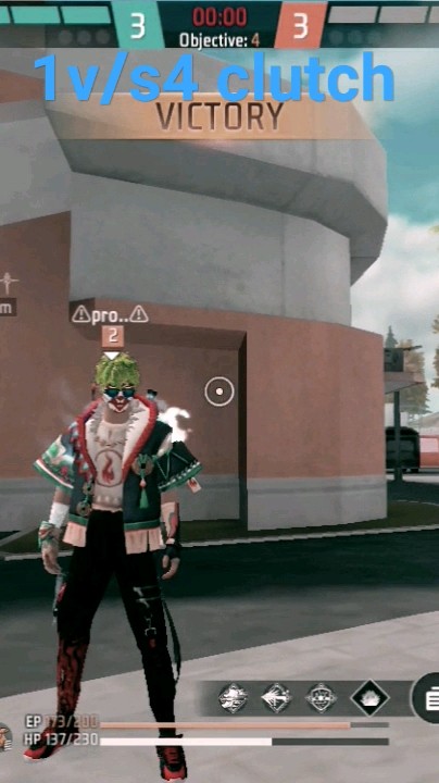 1v/s4 clutch #easy quadra 1v/s4#GARENA free fire #shortvideo #vairal # ...