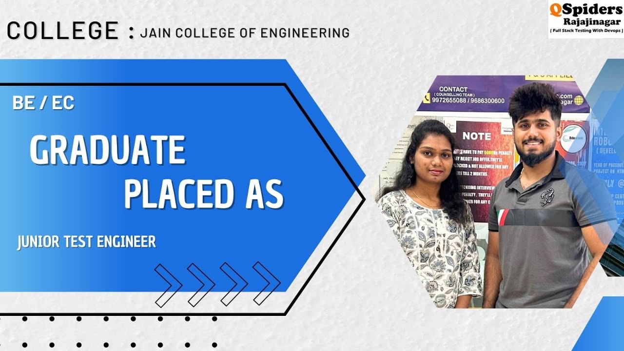 Student Placement Story as Content JUNIOR TEST ENGINEER | QSpiders ...