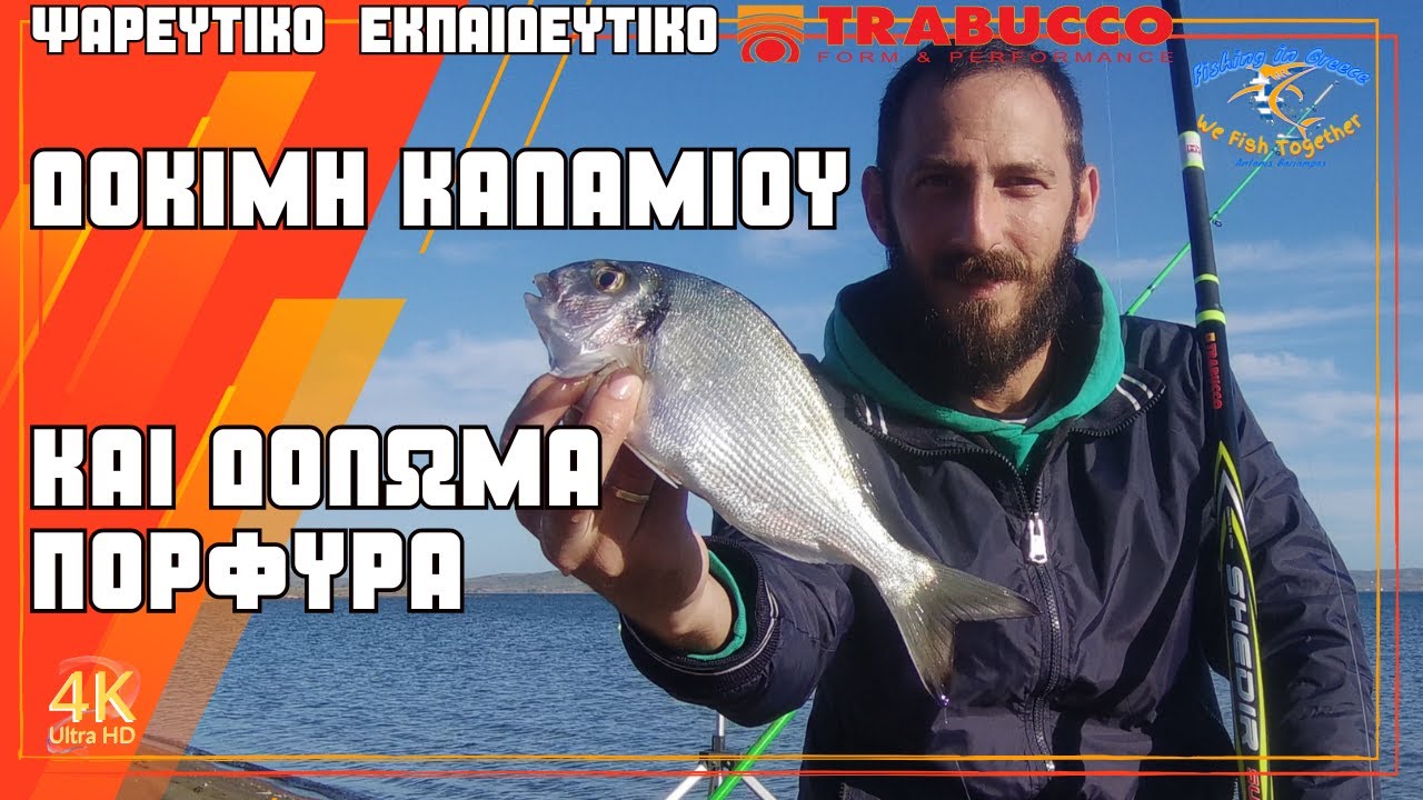 Δόλωμα πορφύρα και ψάρεμα με καλάμι Trabucco Shedir Wave Rider - YouTube