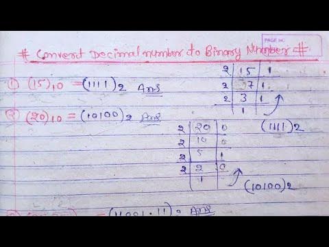 Decimal to Binary conversion |lec-2| how to convert decimal to binary number - YouTube