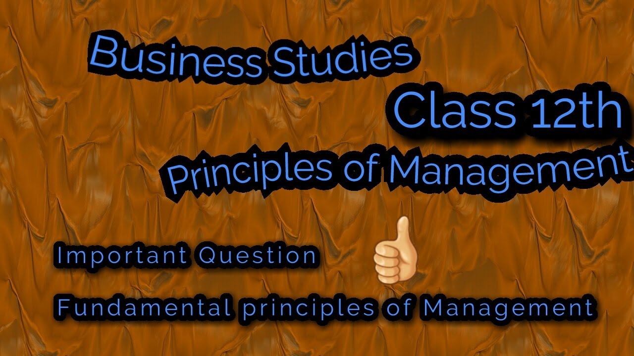 Business Studies unit 2. Principles of Management Class 12th - YouTube