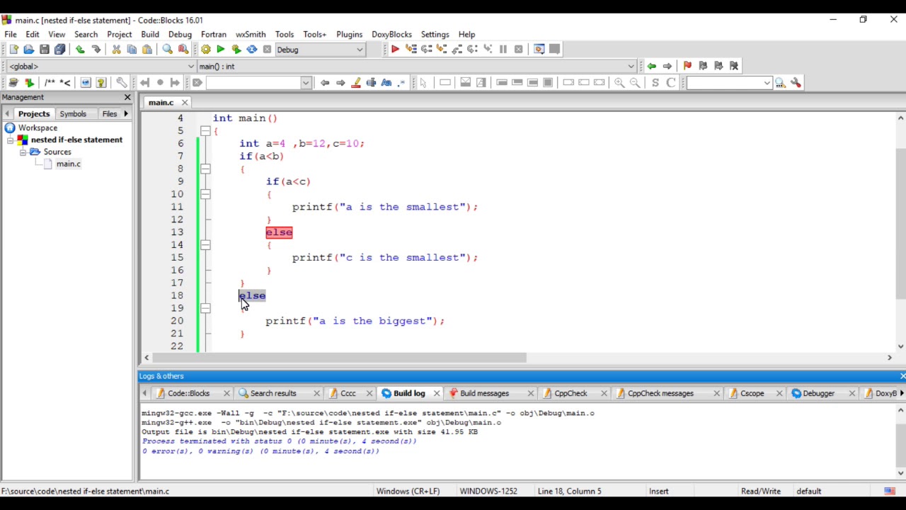 Cashirka 21aad ee c language NESTED IF ELSE STATEMENT - YouTube