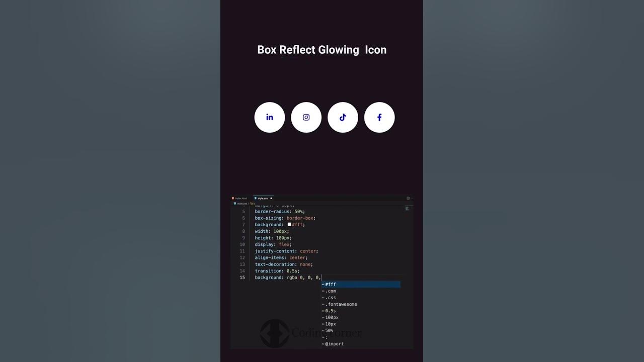 Box Reflect Glowing Icons Coding Bca Webdesign Important Htmldesign Short Viral Html