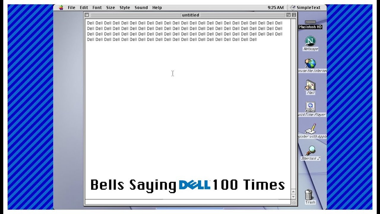 Bells (Macintalk) Saying Dell 100 Times (Mac OS 9) - YouTube