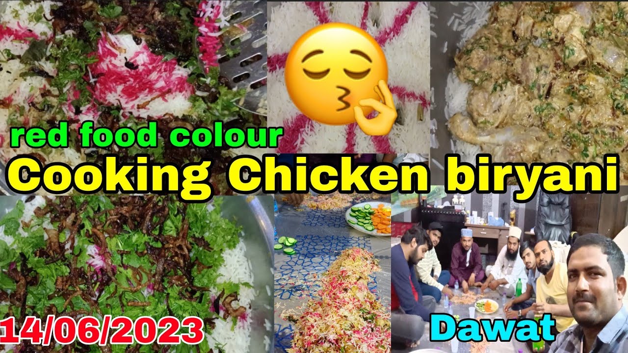 Chicken Biryani Red food colour|Hyderabadi Chicken biryani - YouTube