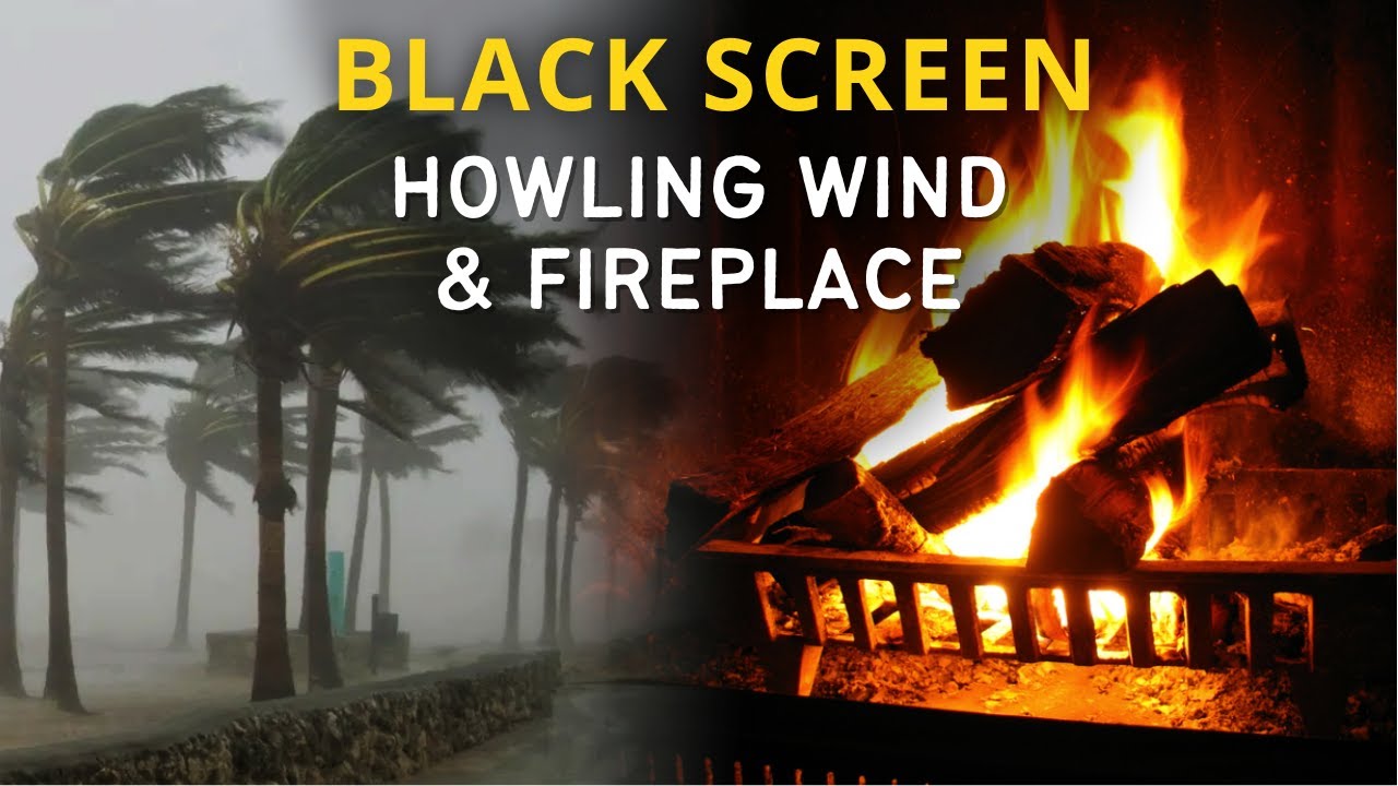 Sleep Like a Baby w/ Howling Winds & Crackling Fireplace | Wind Storm ...