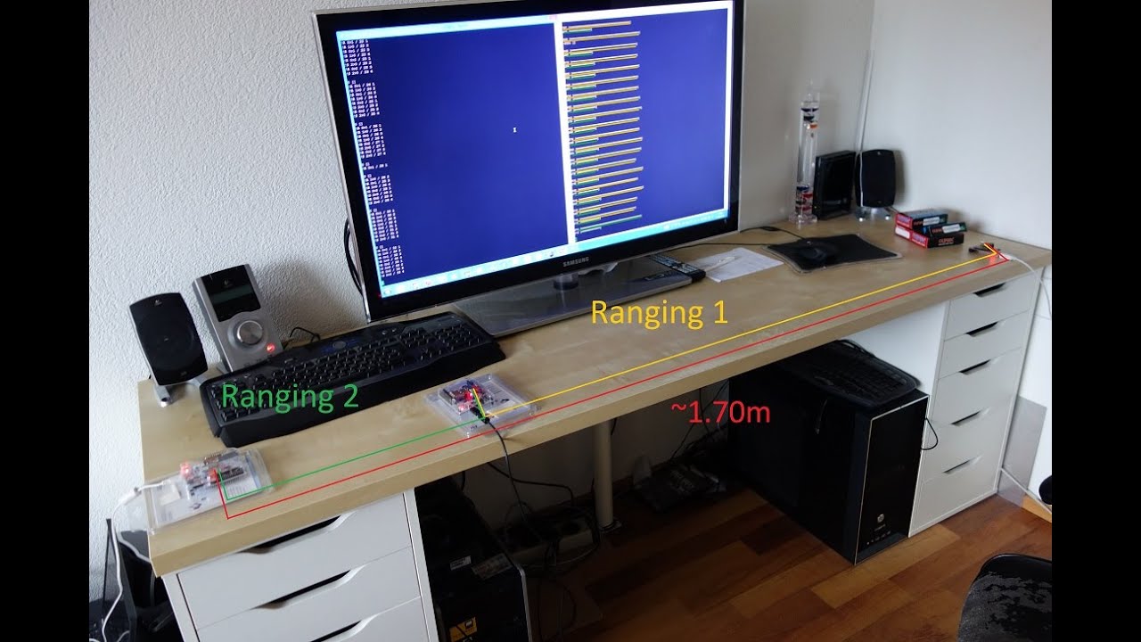 First working Test of ranging with 3 DecaWave nodes - YouTube