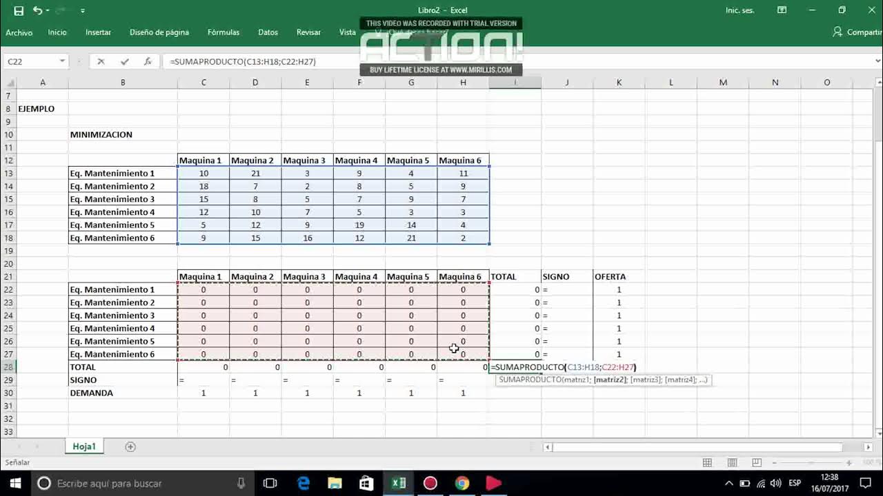Modelo de Asignación - Método Húngaro con Solver en Excel - UPS - YouTube