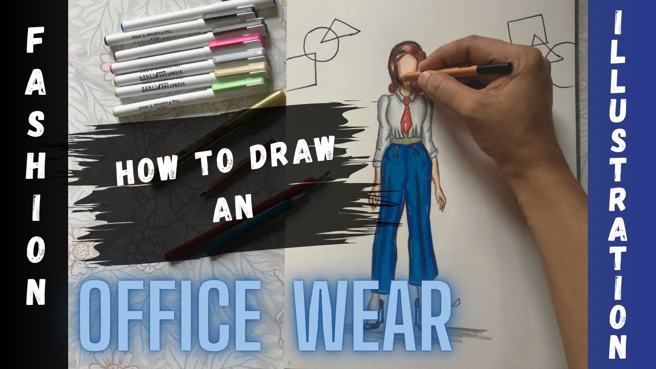 How to Draw an Office Wear 👔|Office Wear Fashion illustration - YouTube
