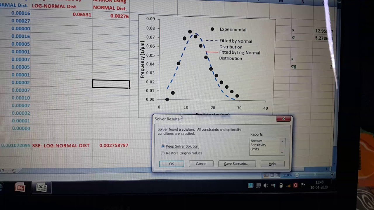 Excel solver normal distribution fitting - YouTube