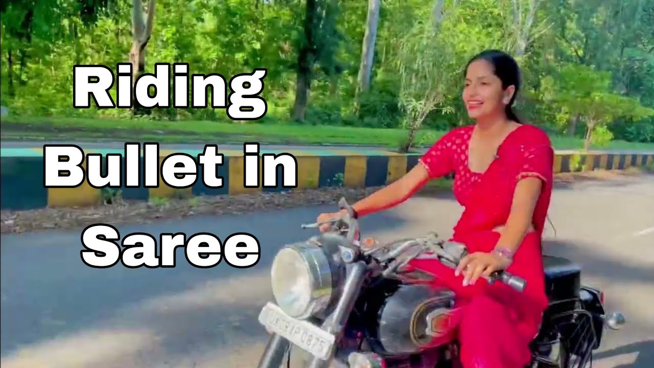 Girl riding Bullet in saree gone crazy 🫶🏻💎 || Most demanded video 🌸 ...