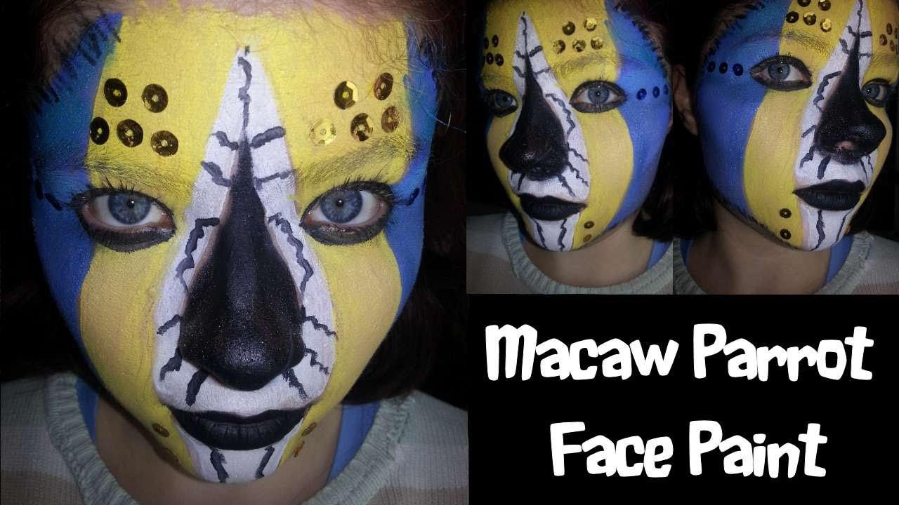 Macaw Parrot Face Paint Tutorial - YouTube