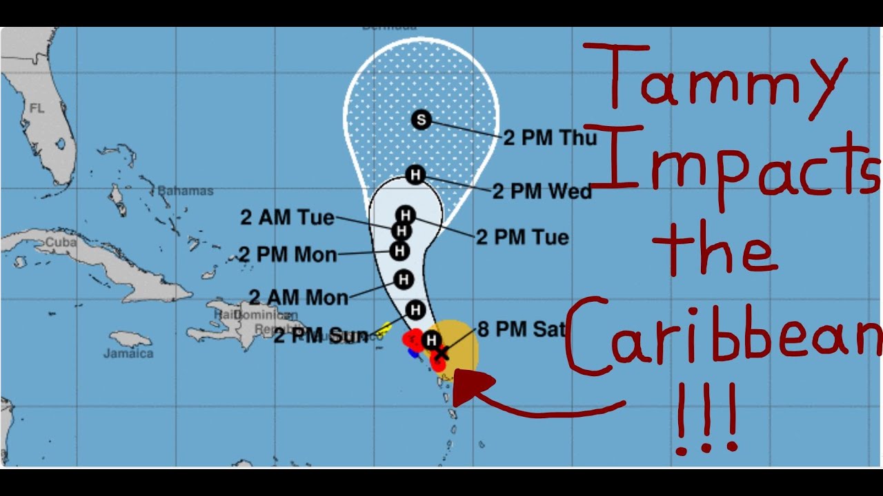 Hurricane Tammy nears Landfall in Antigua and Barbuda! Flooding Rain ...