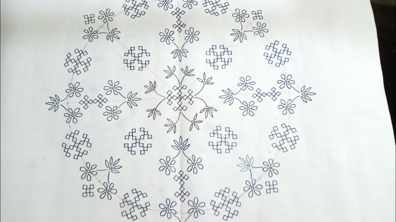 Sindhi Work//Round Design For Bedsheet//Hand Embroidery. - YouTube