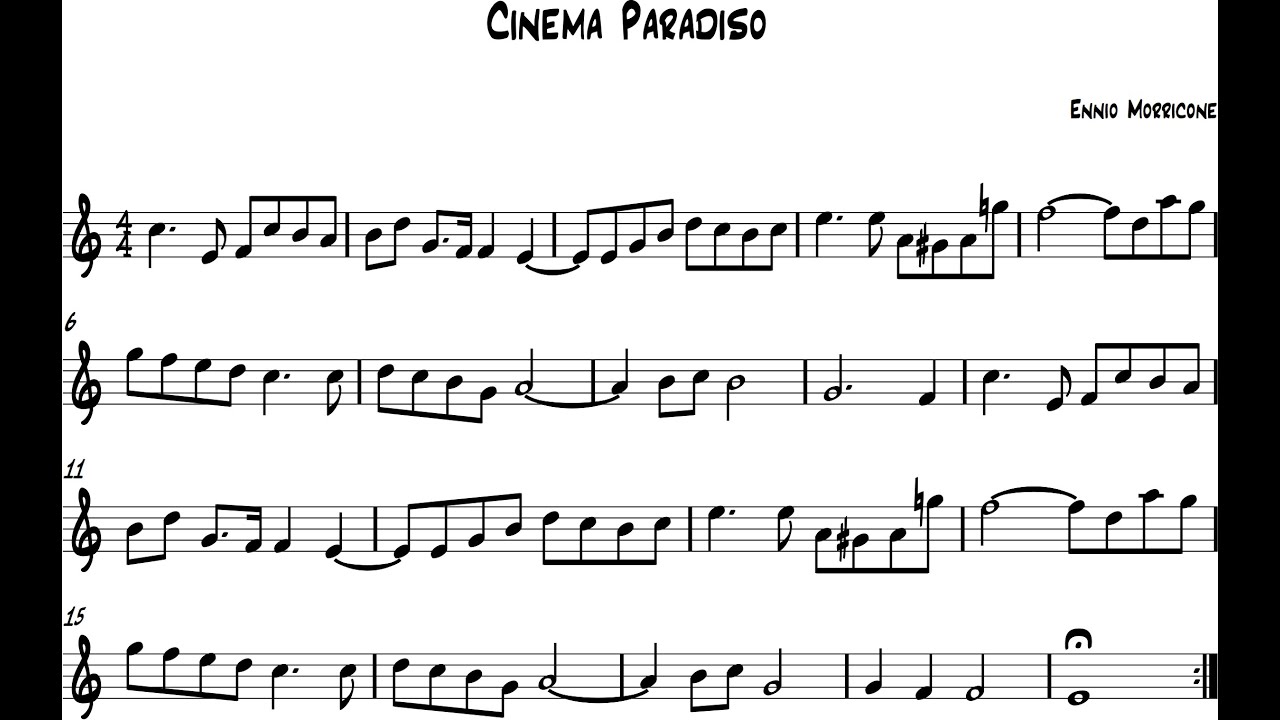 Cinema Paradiso. Partitura para flauta dulce - YouTube
