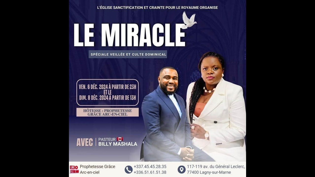 🔴 LIVE CULTE - Pasteur Billy Mashala.Les miracles sont encore ...
