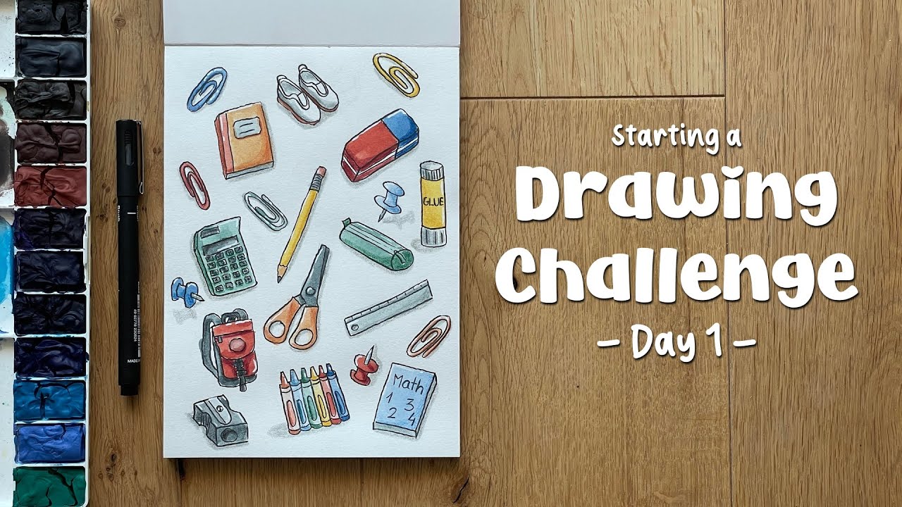 Starting a Drawing Challenge! 🎨 Day 1 Prompt: School (Nostalgic Doodles ...