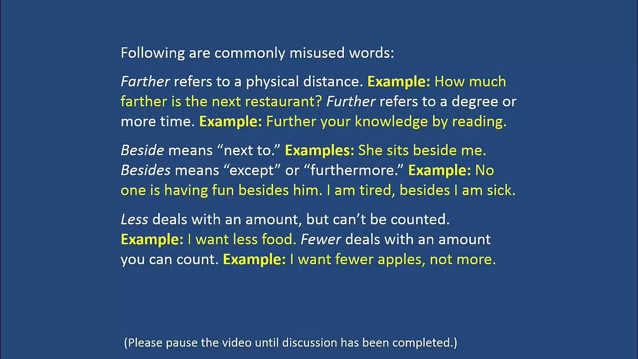 Commonly Misused Words: Grammar and Usage Lesson 55 - YouTube