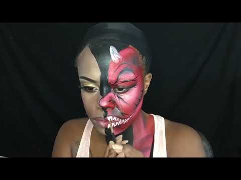 Artist Face Paints to Create Devil Face Illusion For Halloween ...