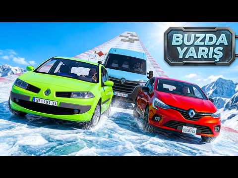 RENAULT AİLESİ ARABALAR BUZLU TIRMANMA PARKURUNDA | GTA 5 MODS