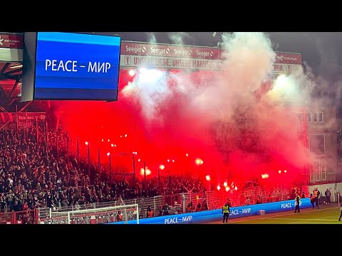 PYROSHOW ULTRAS AJAX AGAINTS UNION BERLIN AT BERLIN || UNION BERLIN VS AJAX
