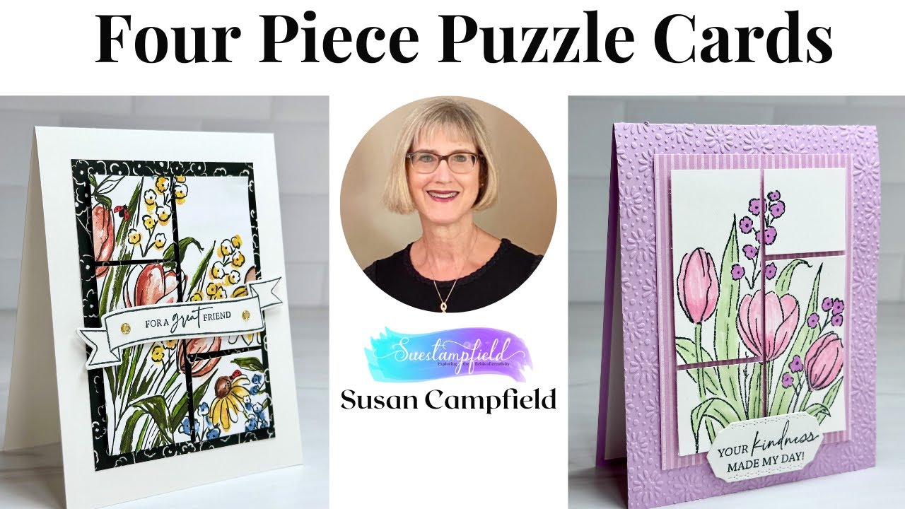 Great Card Layout: Four Piece Puzzle Card, Two Versions! - YouTube
