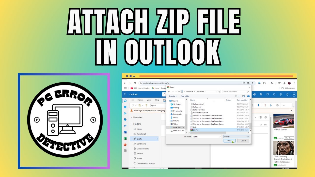 How to Attach Zip File in Outlook - Step-by-Step Guide (2025) - YouTube