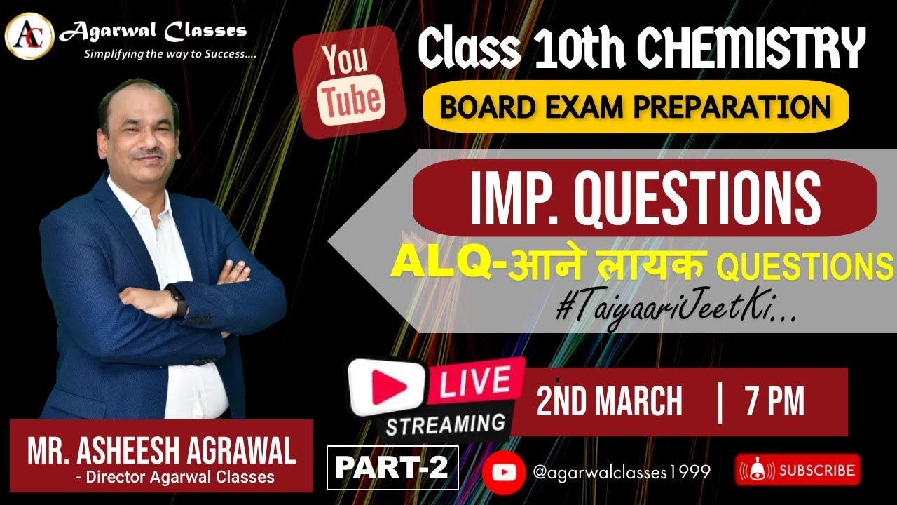 IMP Questions of CHEMISTRY | CLASS X SCIENCE BOARD EXAM PREPARATION ...