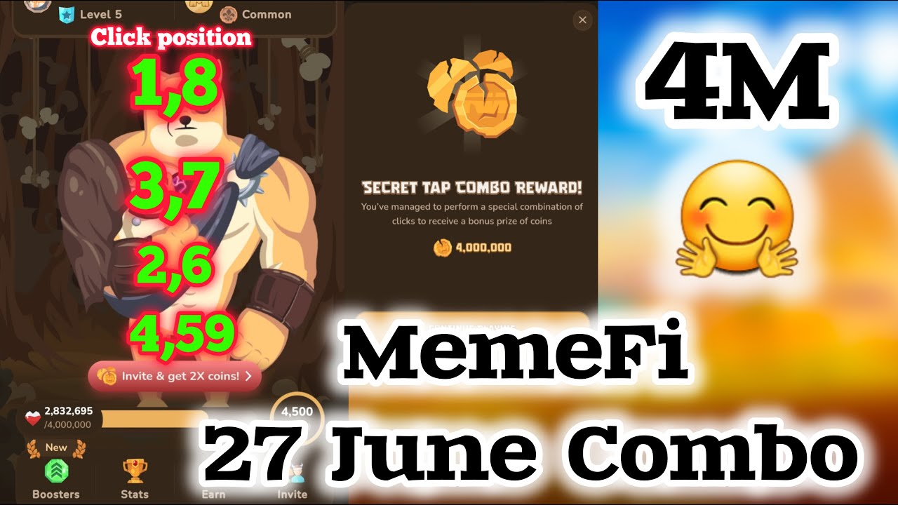MemeFi Today 4m Combo | 27 June Memefi combo | Telegram Bot | Don’t ...