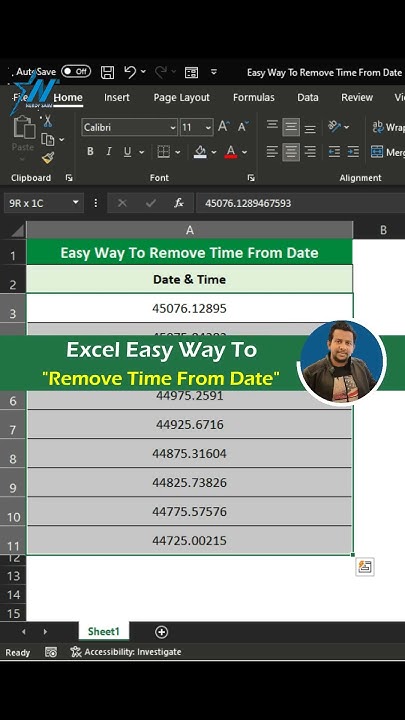 Easy Way To Remove Time From Date 😮 #shorts - YouTube