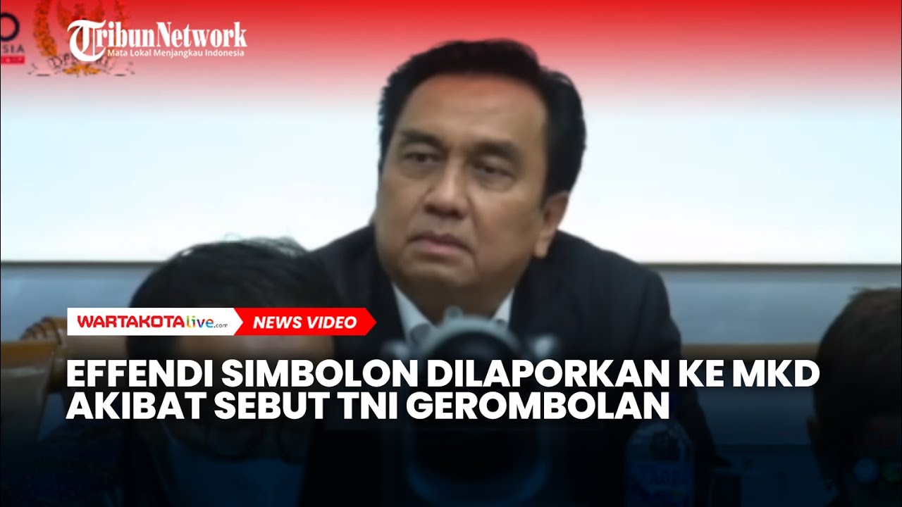 Sebut TNI Seperti Gerombolan Melebihi Ormas, Effendi Simbolon Dilaporkan ke MKD - YouTube