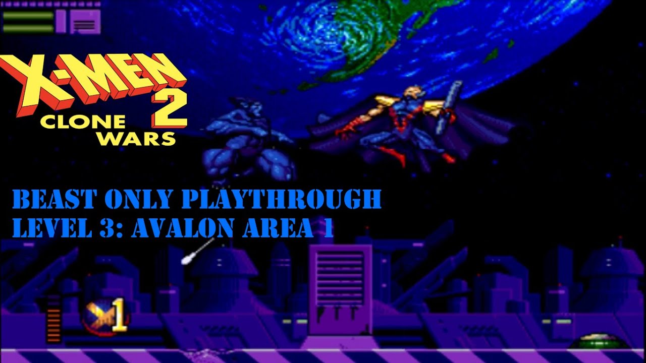X-Men 2 Clone Wars Beast Only Playthrough Level 3: Avalon Area 1 - YouTube