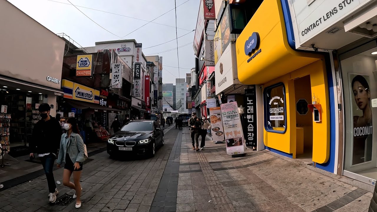 [4K] Walk in streets of Suwon Station, Прогулка по улицам станции Сувон ...