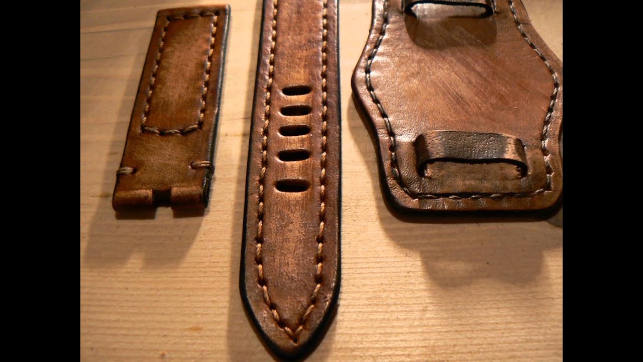Hand made leather straps - YouTube