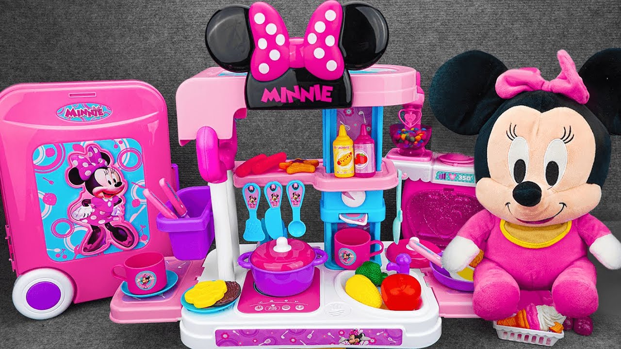 Satisfying with Unboxing Minnie Mouse Kitchen Cooking Playset, Disney ...