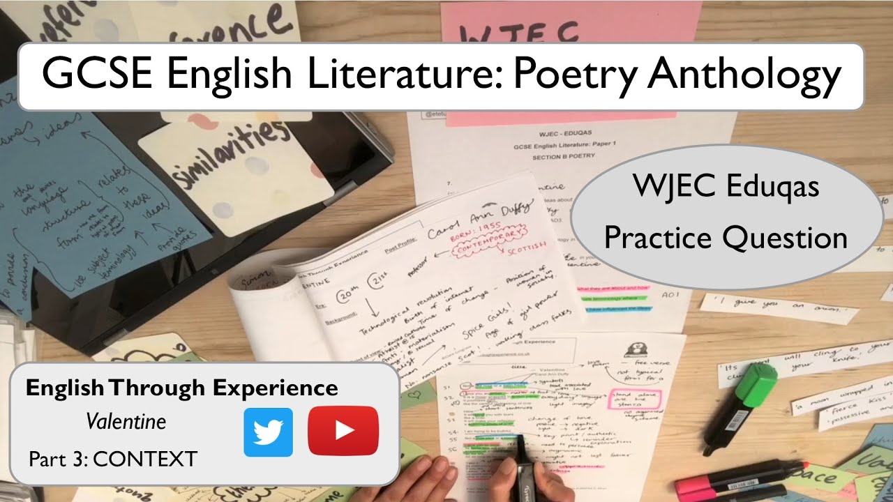 GCSE English Literature WJEC Eduqas Poetry Anthology Valentine Context ...