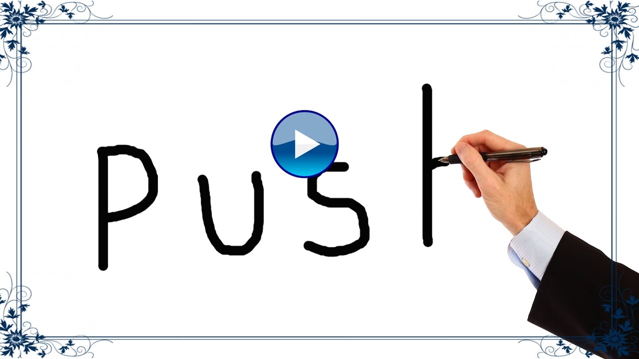 Very Easy ! Turn word push into cartoon | how to draw CARTOON with the ...