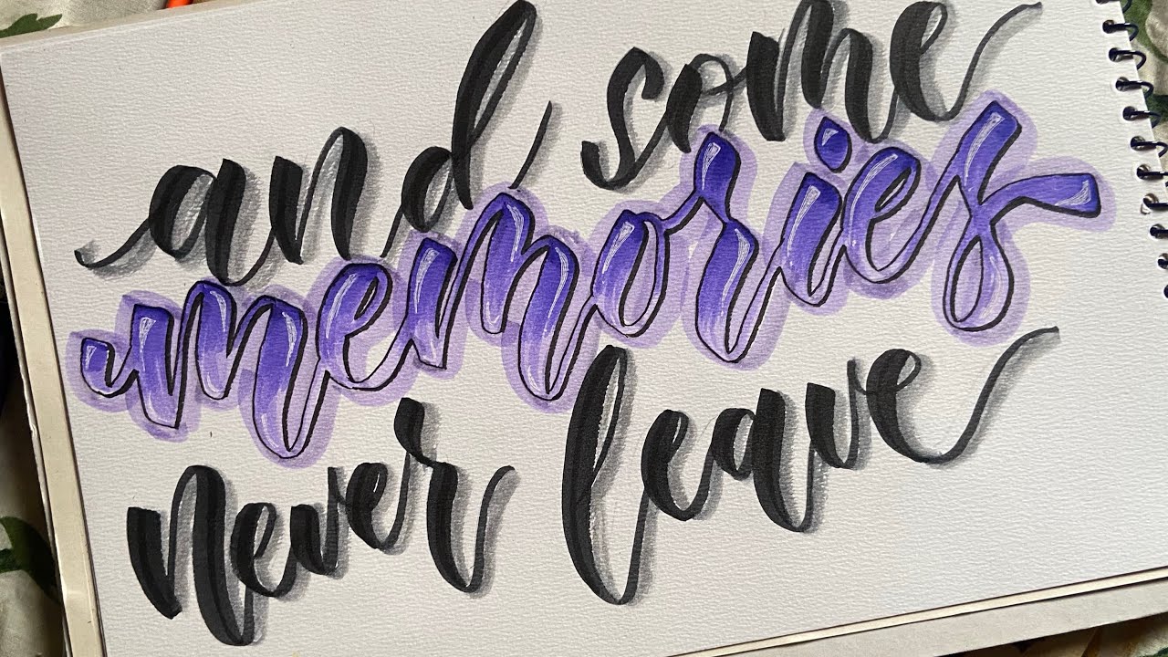 Beautiful hand lettering calligraphy with a brush marker | ASMR ...