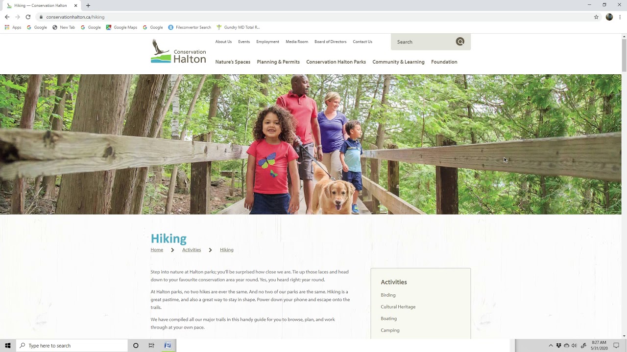 Conservation Halton Website find Trail Maps - YouTube