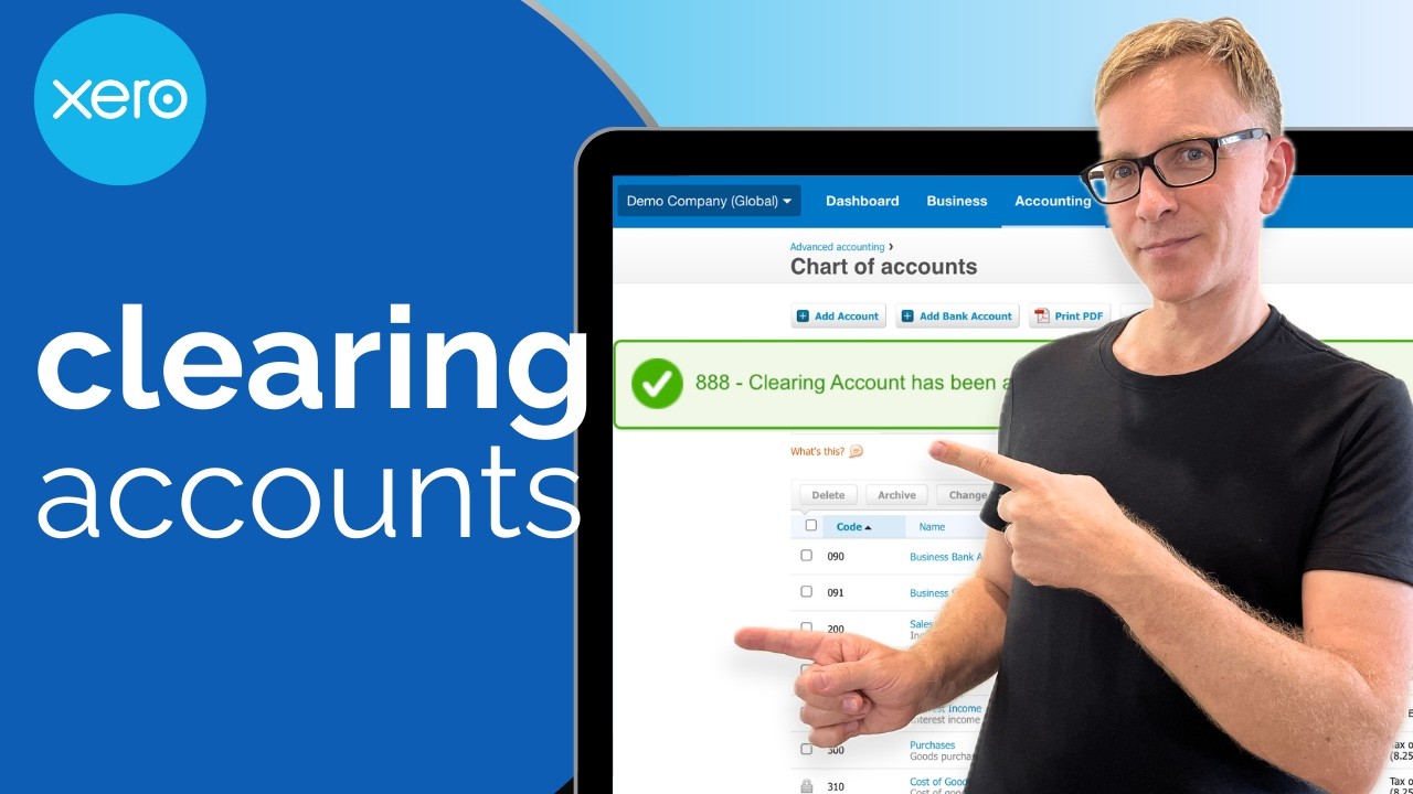 Set up and use a clearing account in Xero - YouTube