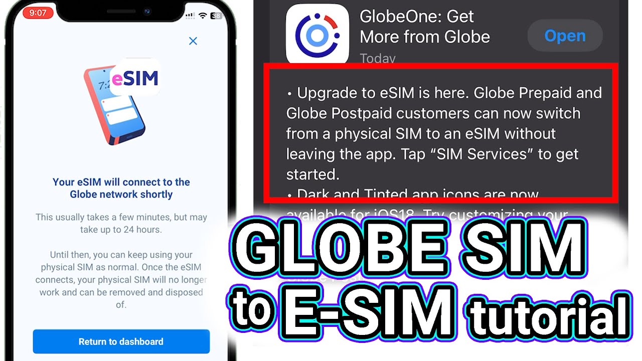 UPGRADE GLOBE OLD SIM to eSIM | AVAILABLE NA! | Prepaid Physical SIM to ...