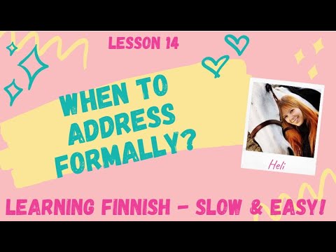 LESSON 14: When to address formally in Finland? - YouTube