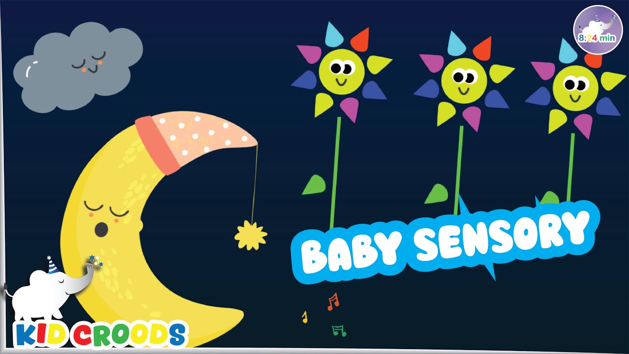 Baby Sensory - Bedtime Lullaby Flowers | High Contrast Colours | Music ...