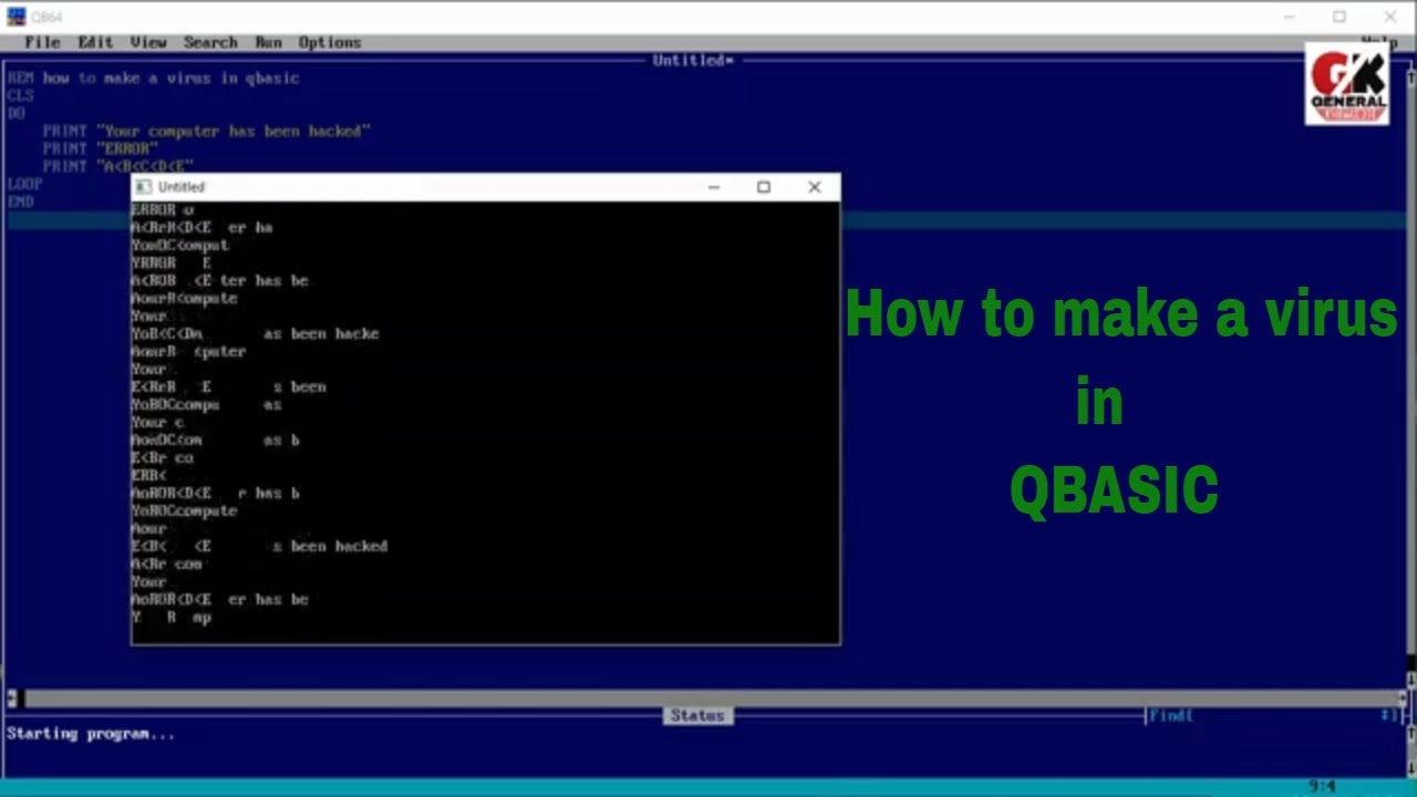 How to make a virus in QBASIC. - YouTube