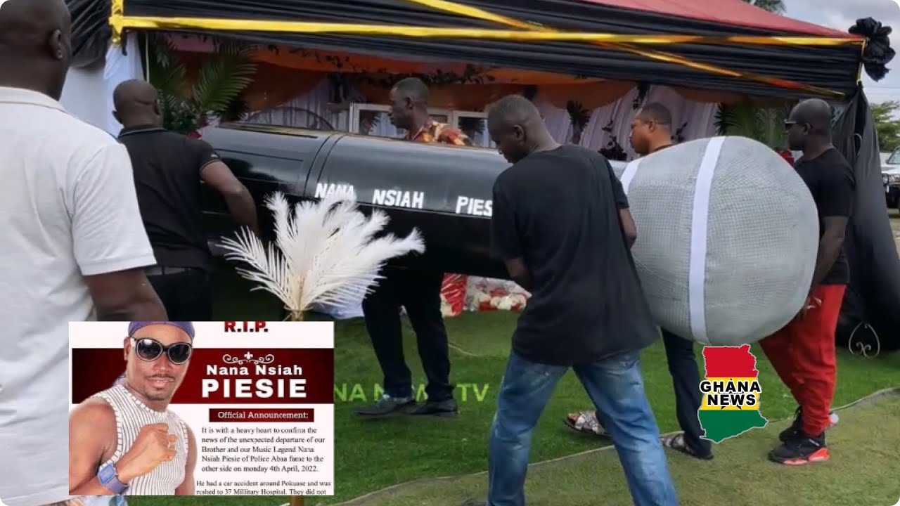 Watch how Highlife musician Nana Nsia Piesie’s microphone casket ...