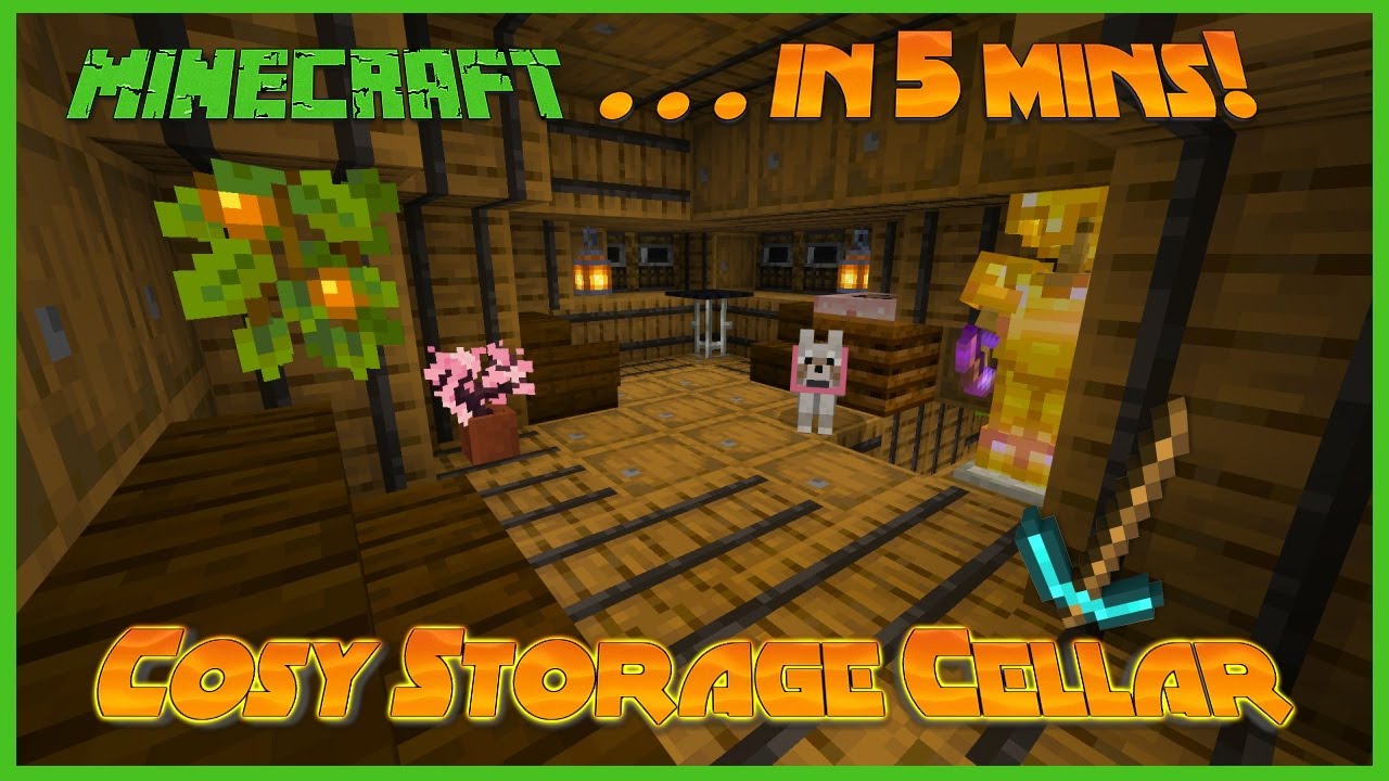 Super Useful SUPER COSY Storage Cellar - Minecraft In 5 Mins! Chilled ...
