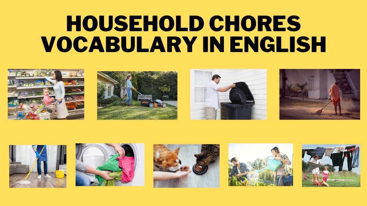 Household Chores Vocabulary In English | Household Chores Vocabulary ...