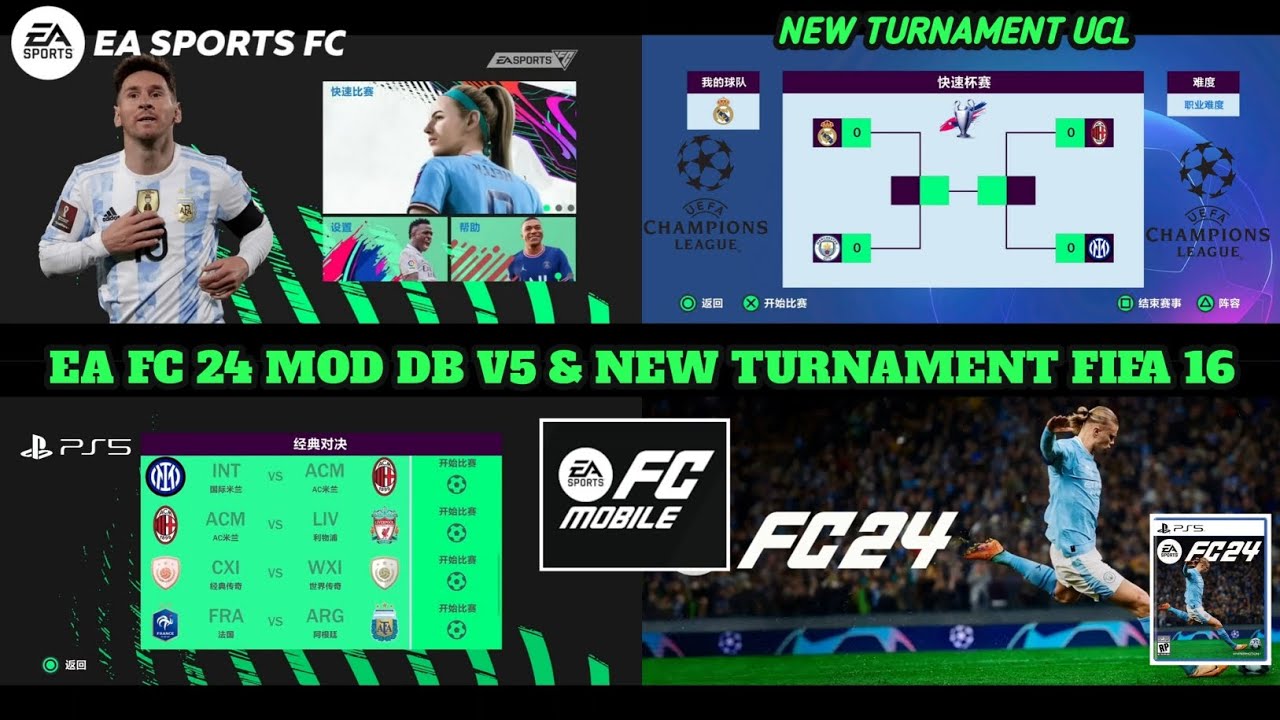EAFC SPORT 24 | Big Update!! New Turnament FIFA16 Mobille | Trailer DB v5 | EaFc Mod v3 | By ...