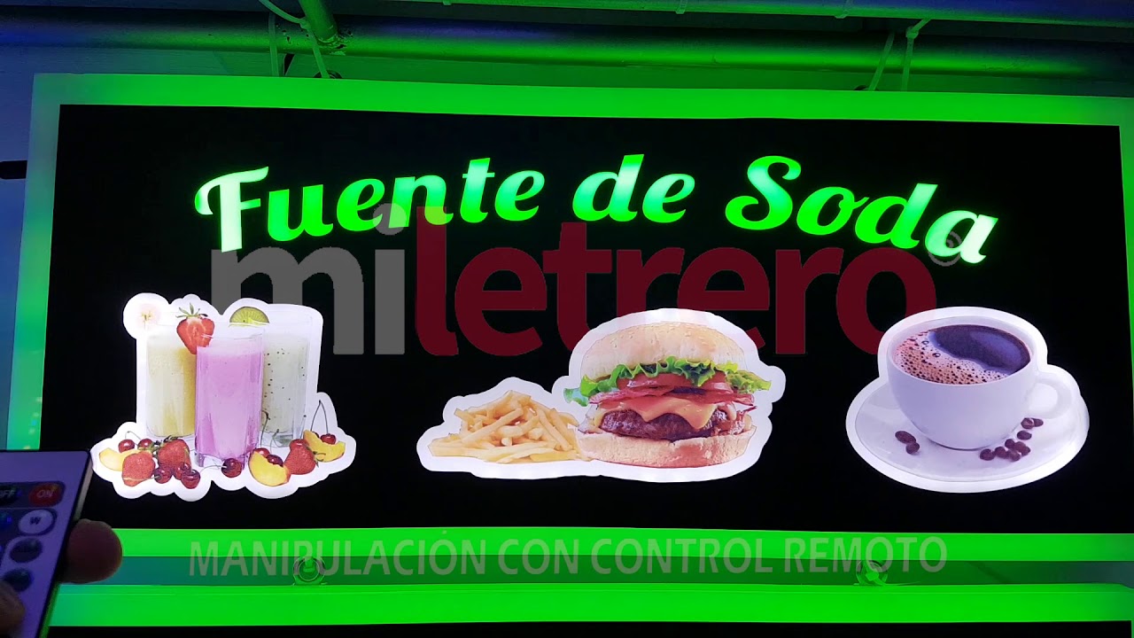 Letrero Luminoso Acrílico Fuente de Soda LED Karaoke Discoteca - YouTube