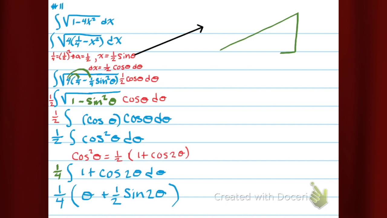 Integration by Trigonometric substitution 2 - YouTube